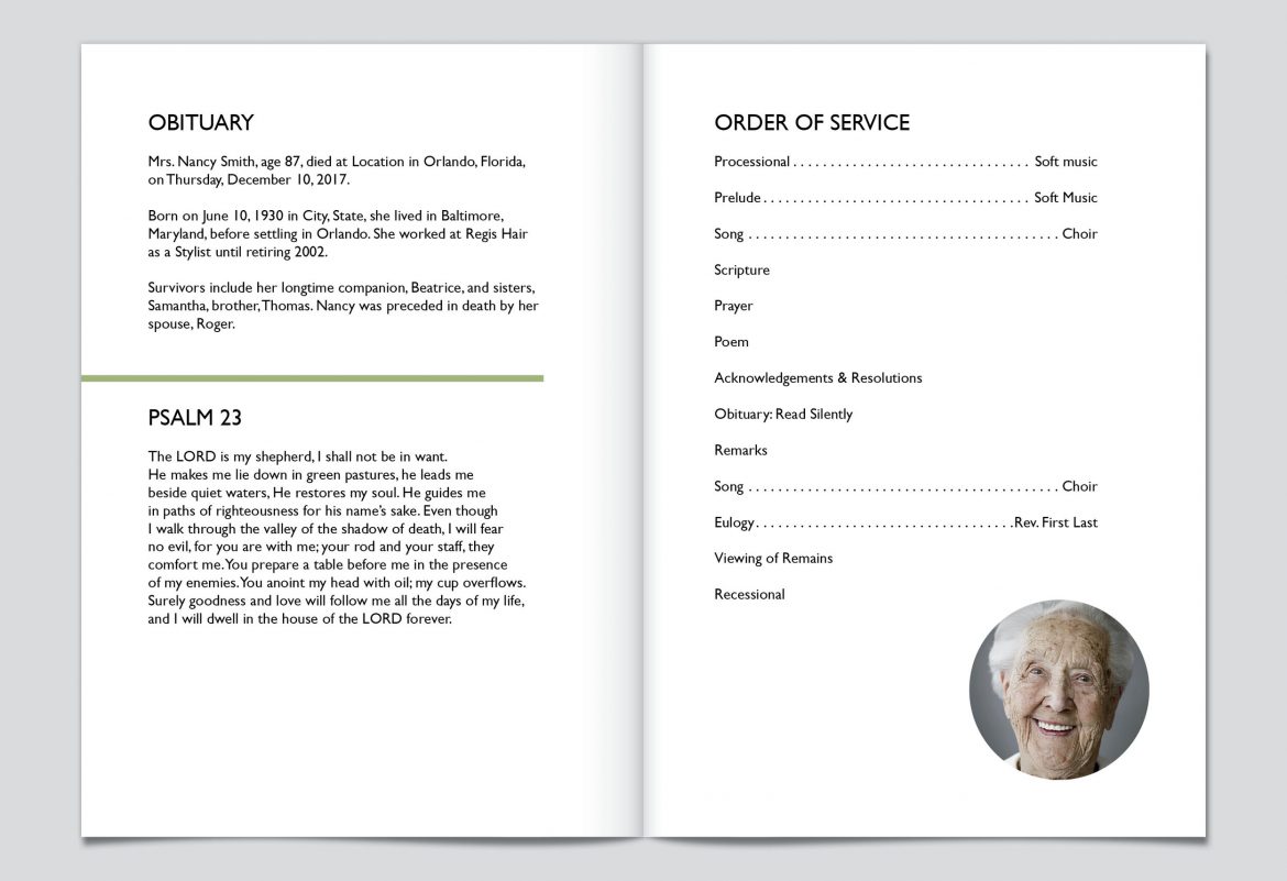 Order Of Service Booklet